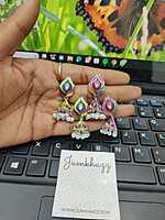 Peacock Feather Model Meenakari Jumkha (JME293)