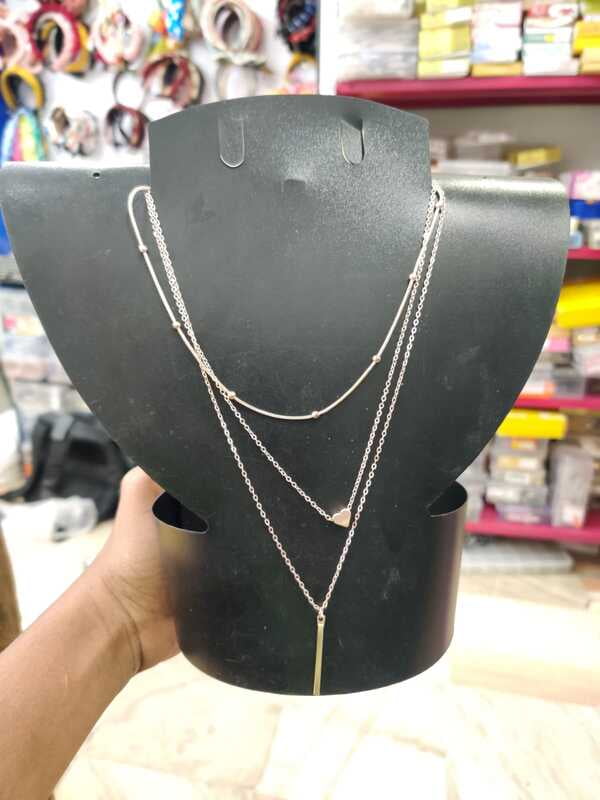 Silver Base Three Layer Chain (JNLC10)